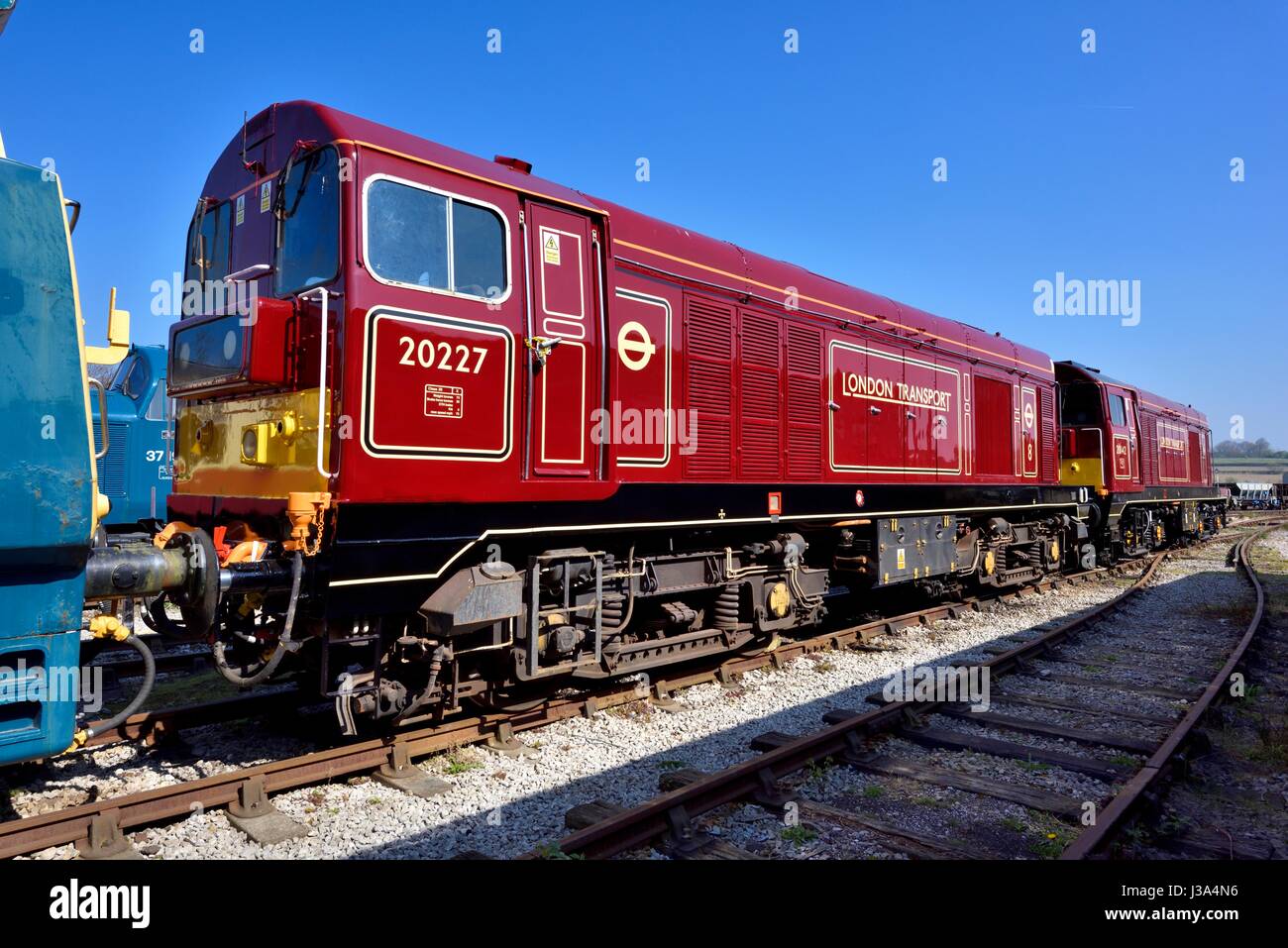 Class 20 Diesel locomotive in London Transport livery Stock Photo - Alamy