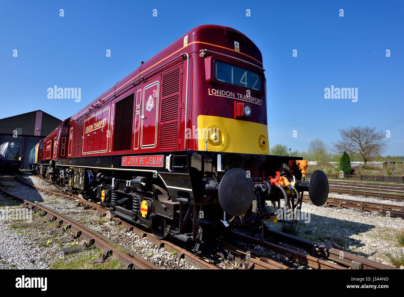 Class 20 Diesel locomotive in London Transport livery Stock Photo - Alamy