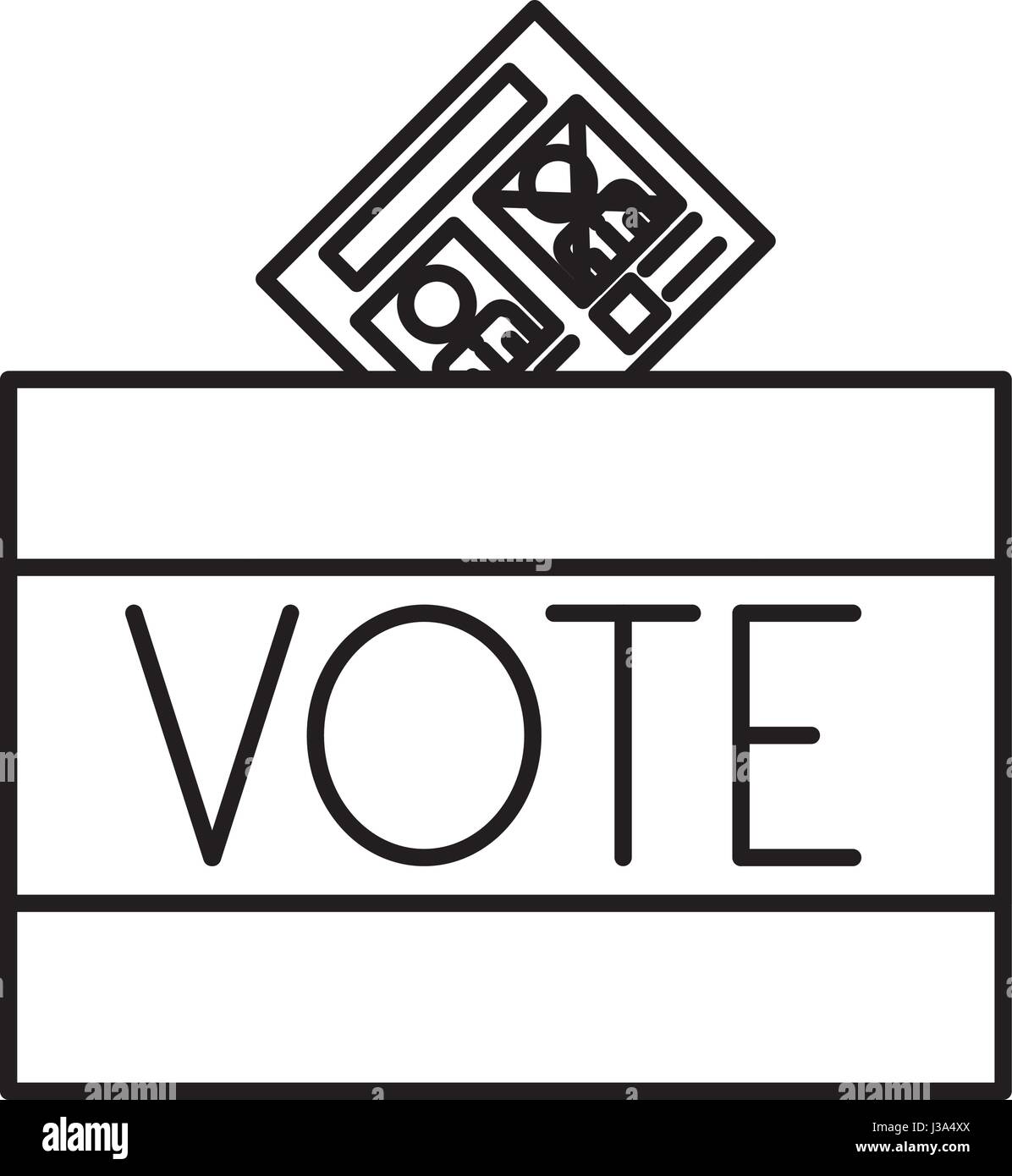 Isolated box and paper card of vote design Stock Vector Image & Art - Alamy