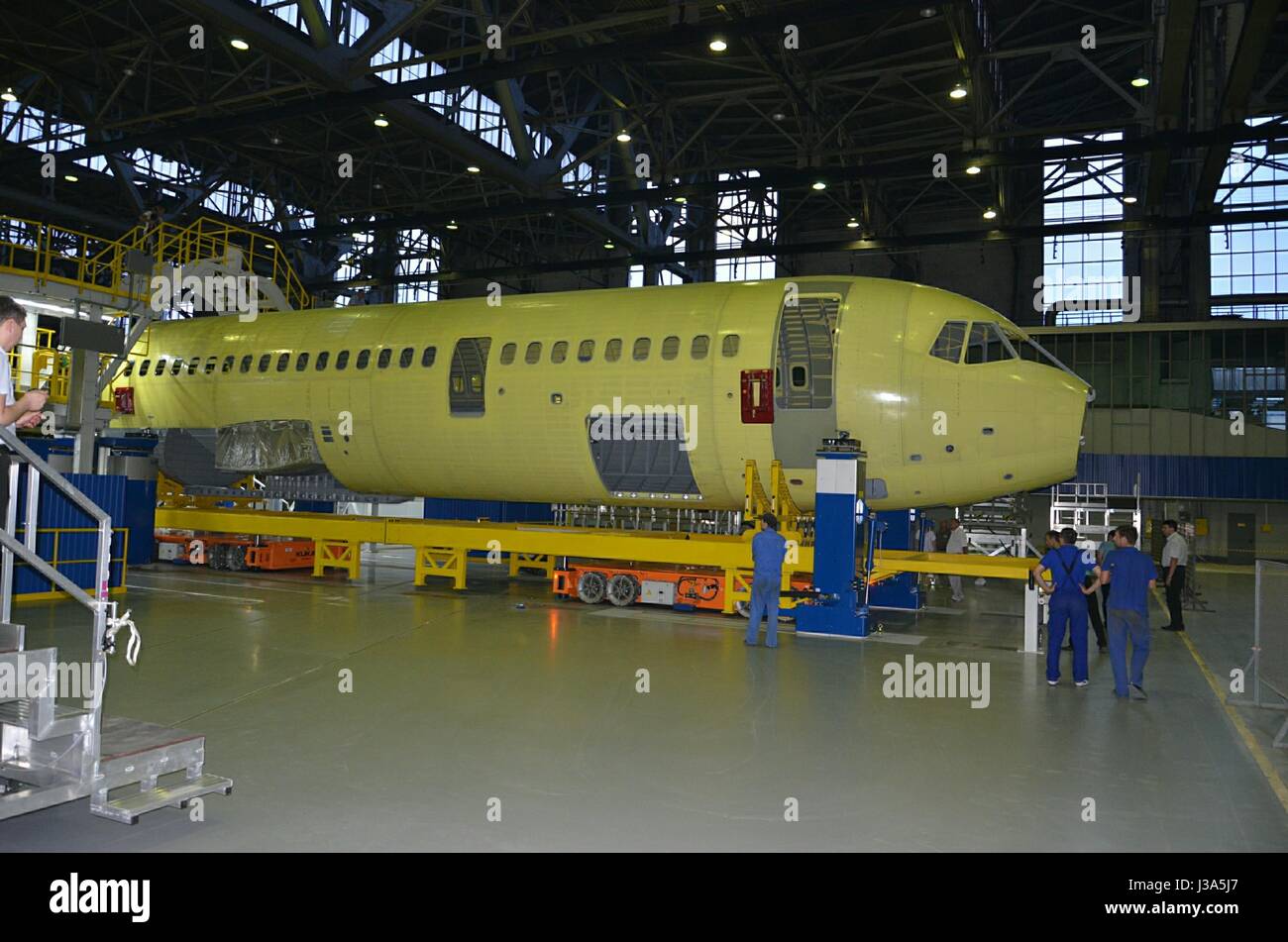 Russia. The first Irkut MC-21 aircraft left the assembly shop of the ...