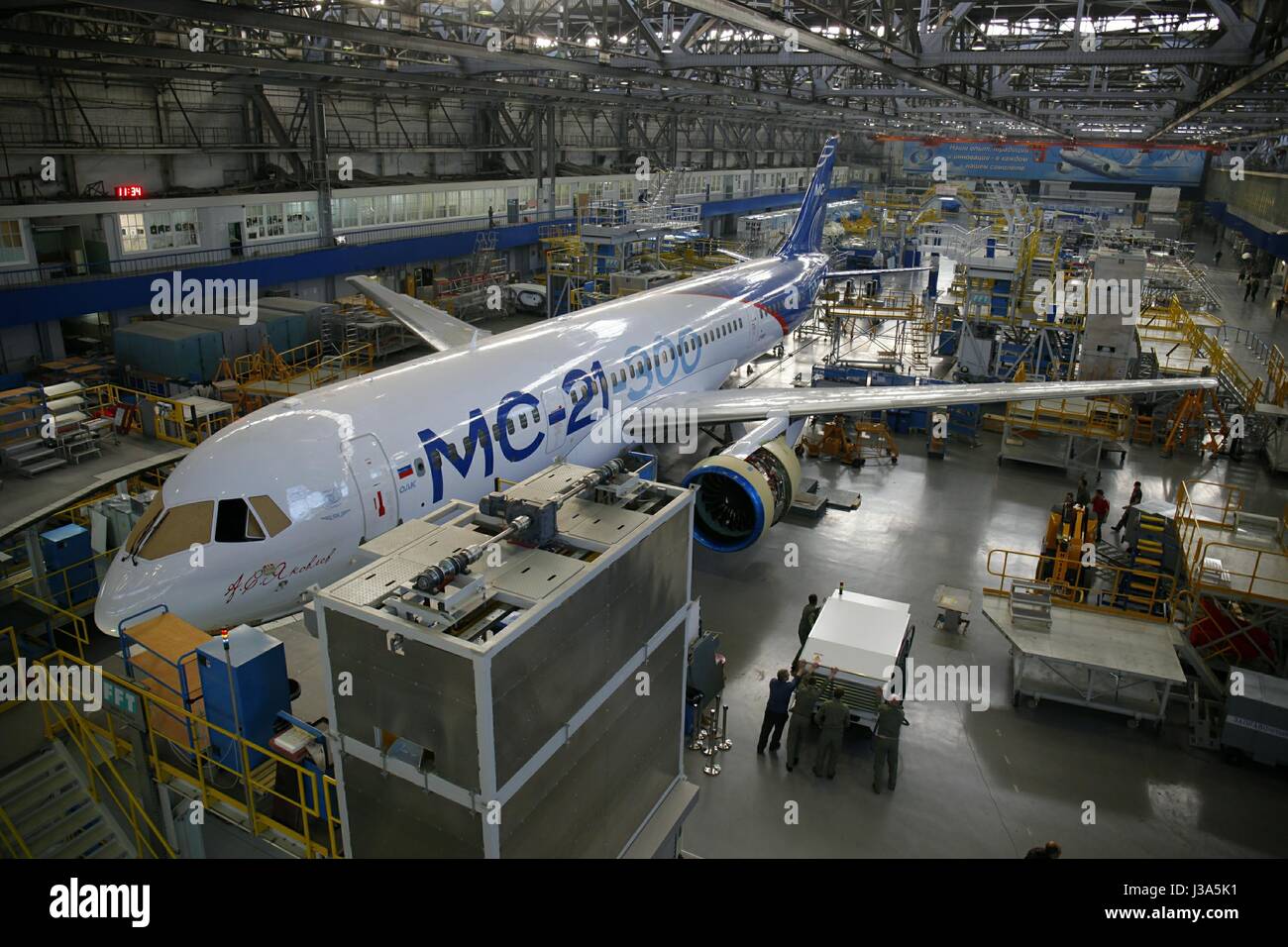 Russia. The first Irkut MC-21 aircraft left the assembly shop of the ...