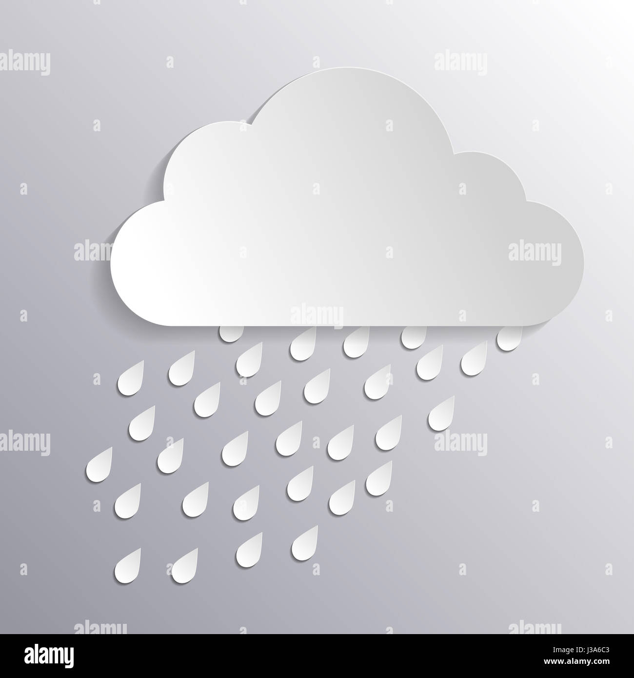 A paper cloud with many rain drops Stock Photo - Alamy