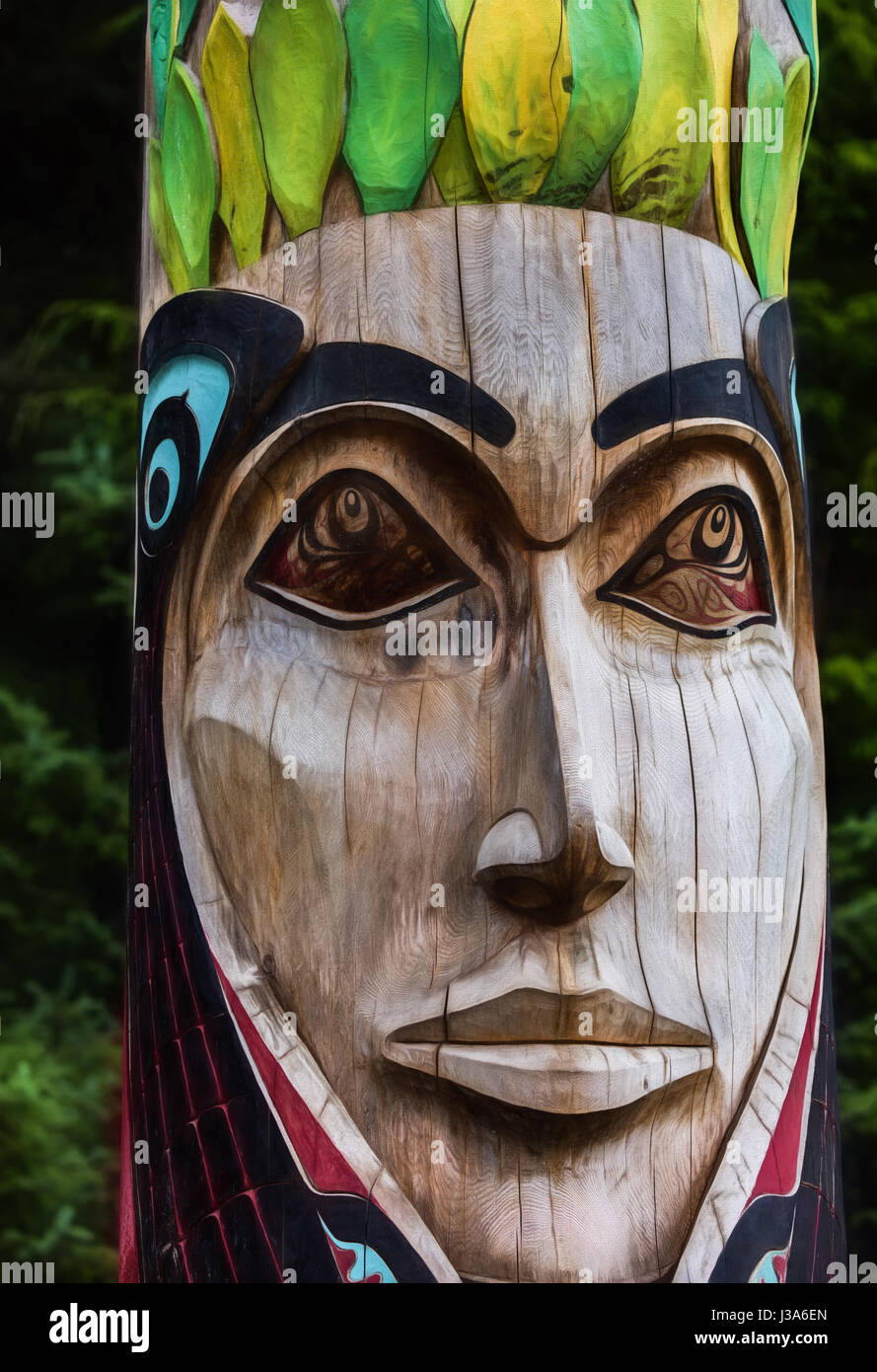 Tlingit carved totem in Sitka, Alaska Stock Photo - Alamy