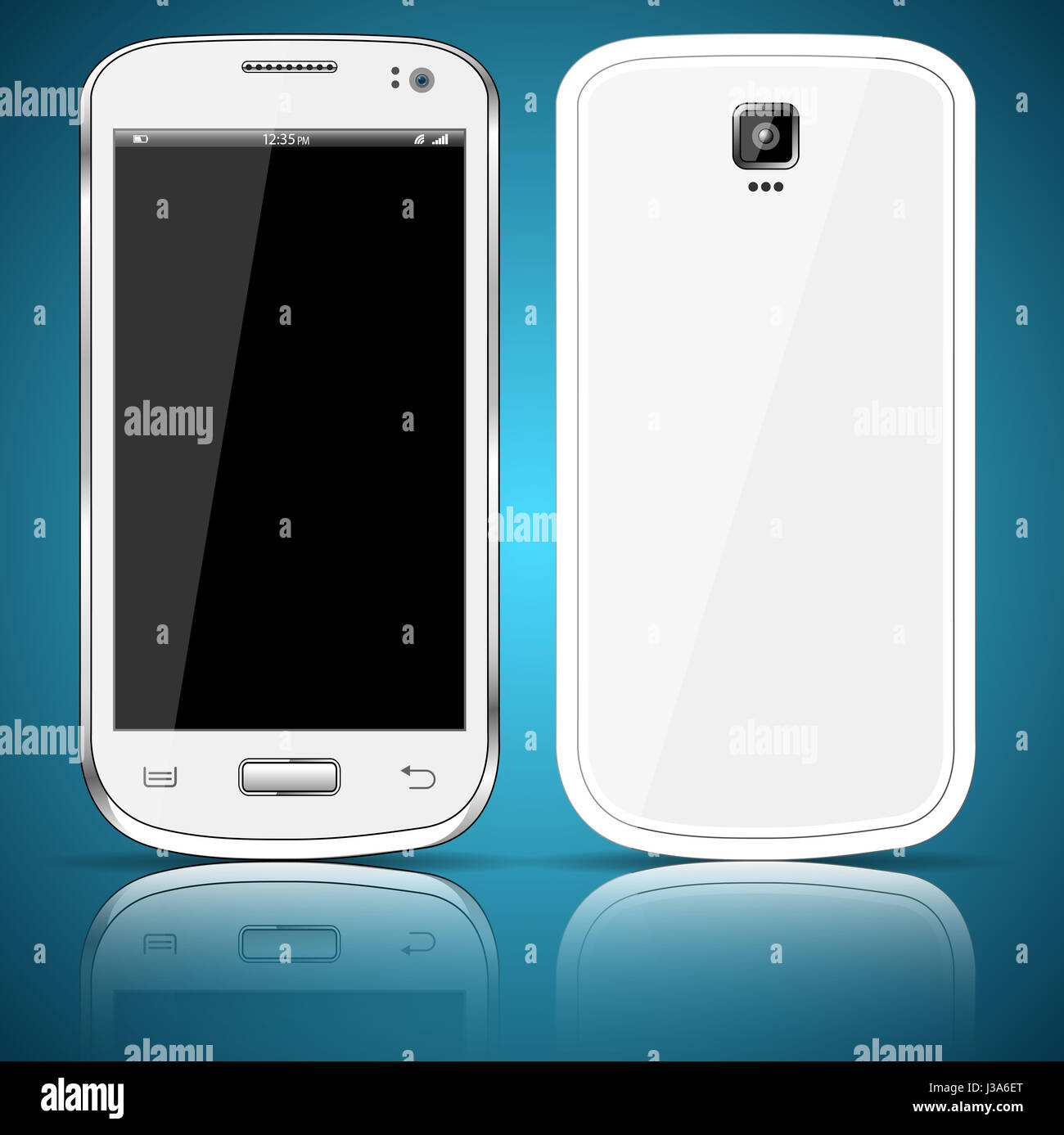 Front and back of a white smartphone Stock Photo - Alamy