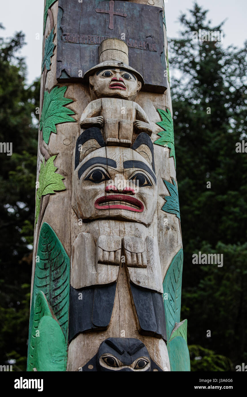 Native American totem poles in Alaska Stock Photo - Alamy Native American totem poles in Alaska Stock Photo - Alamy