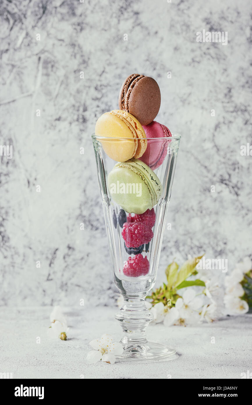 Variety of french dessert macaroons Stock Photo - Alamy