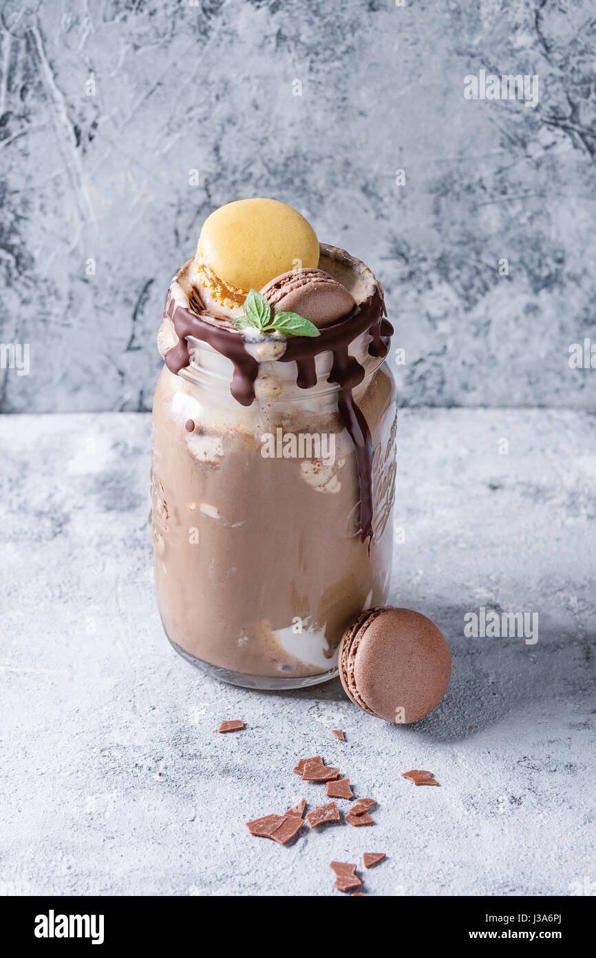 Chocolate milkshake with ice cream Stock Photo - Alamy