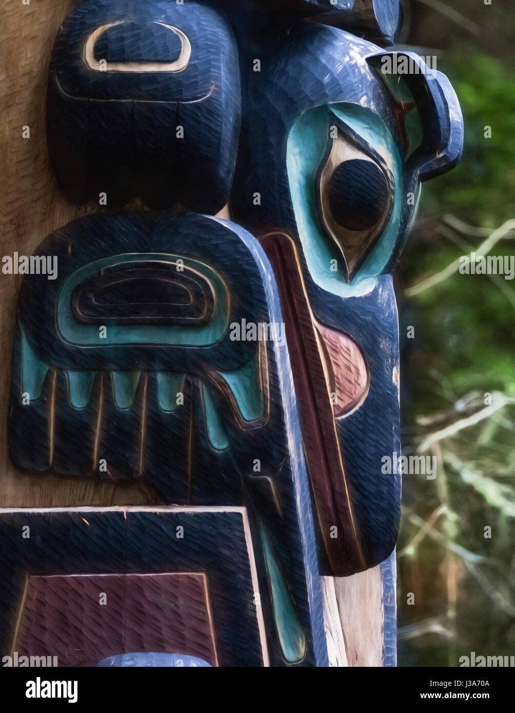 Tlingit carved totem in Sitka, Alaska Stock Photo - Alamy