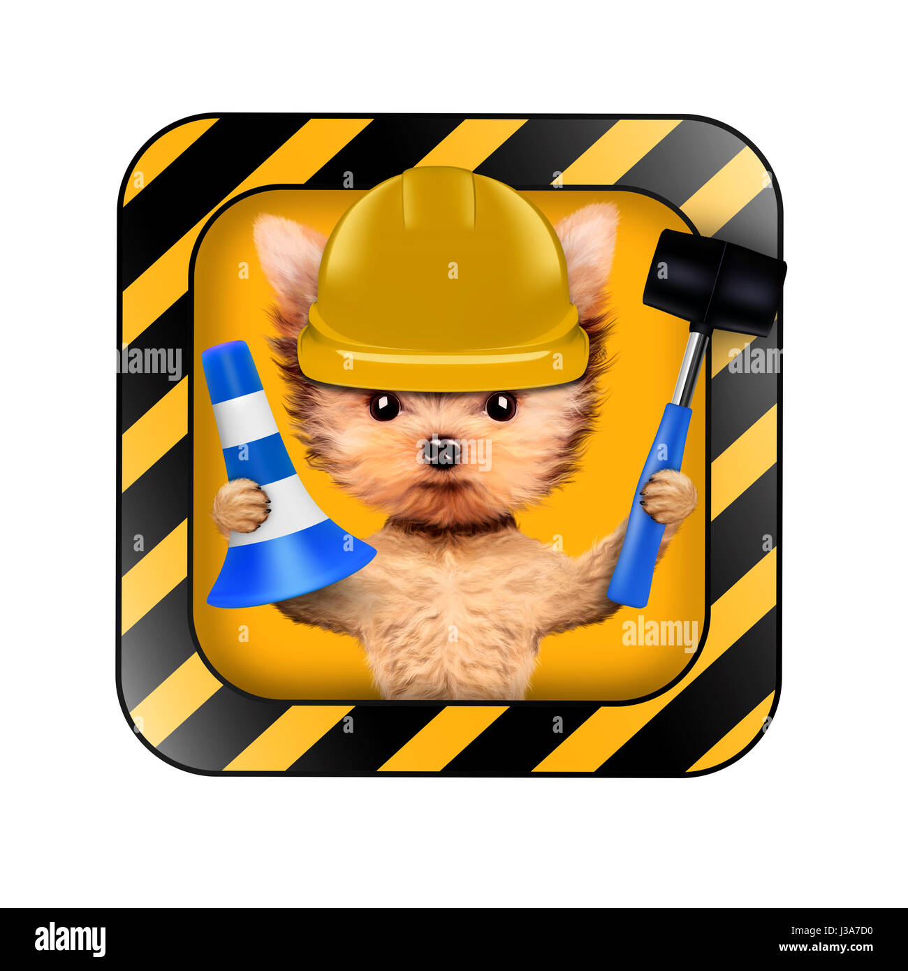 Funny dog with construction tools isolated on white Stock Photo - Alamy