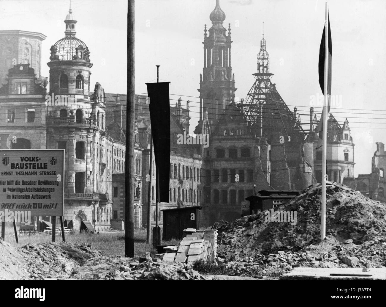 Reconstruction in Dresden, 1956 Stock Photo - Alamy