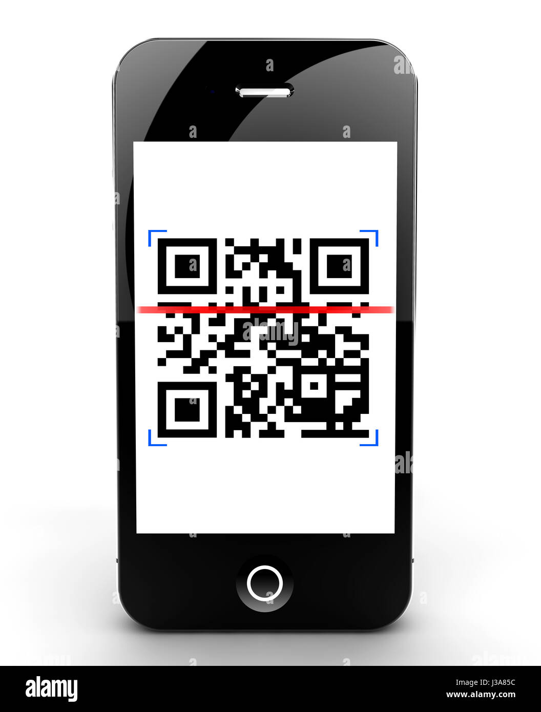 Illustration of a smartphone scanning a QR code Stock Photo - Alamy