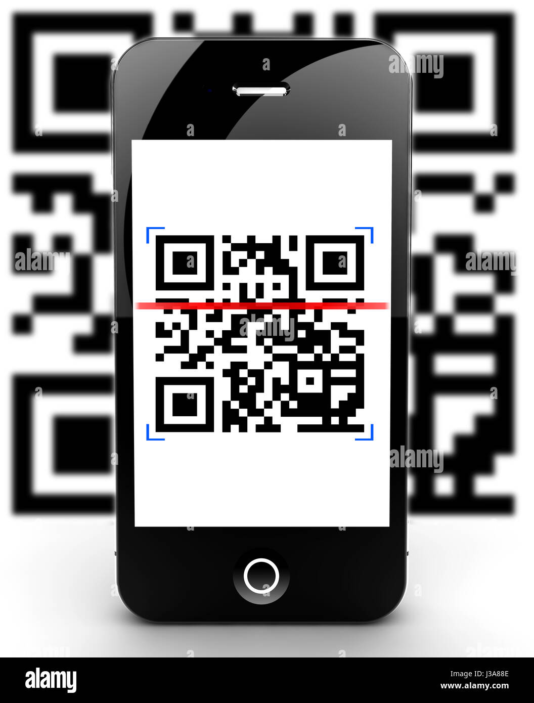 Illustration of a smartphone scanning a QR code Stock Photo - Alamy