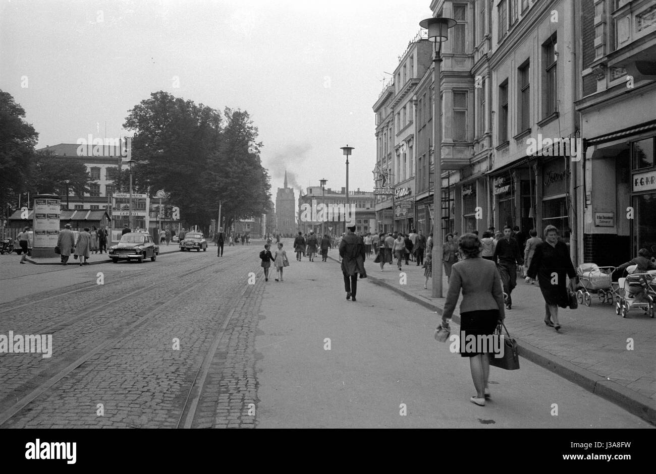 Street scene in Rostock, 1963 Stock Photo - Alamy