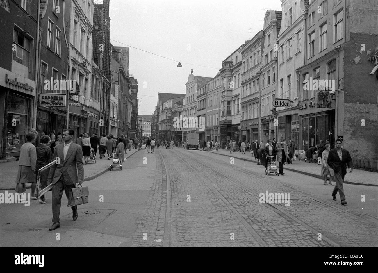 Street scene in Rostock, 1963 Stock Photo - Alamy