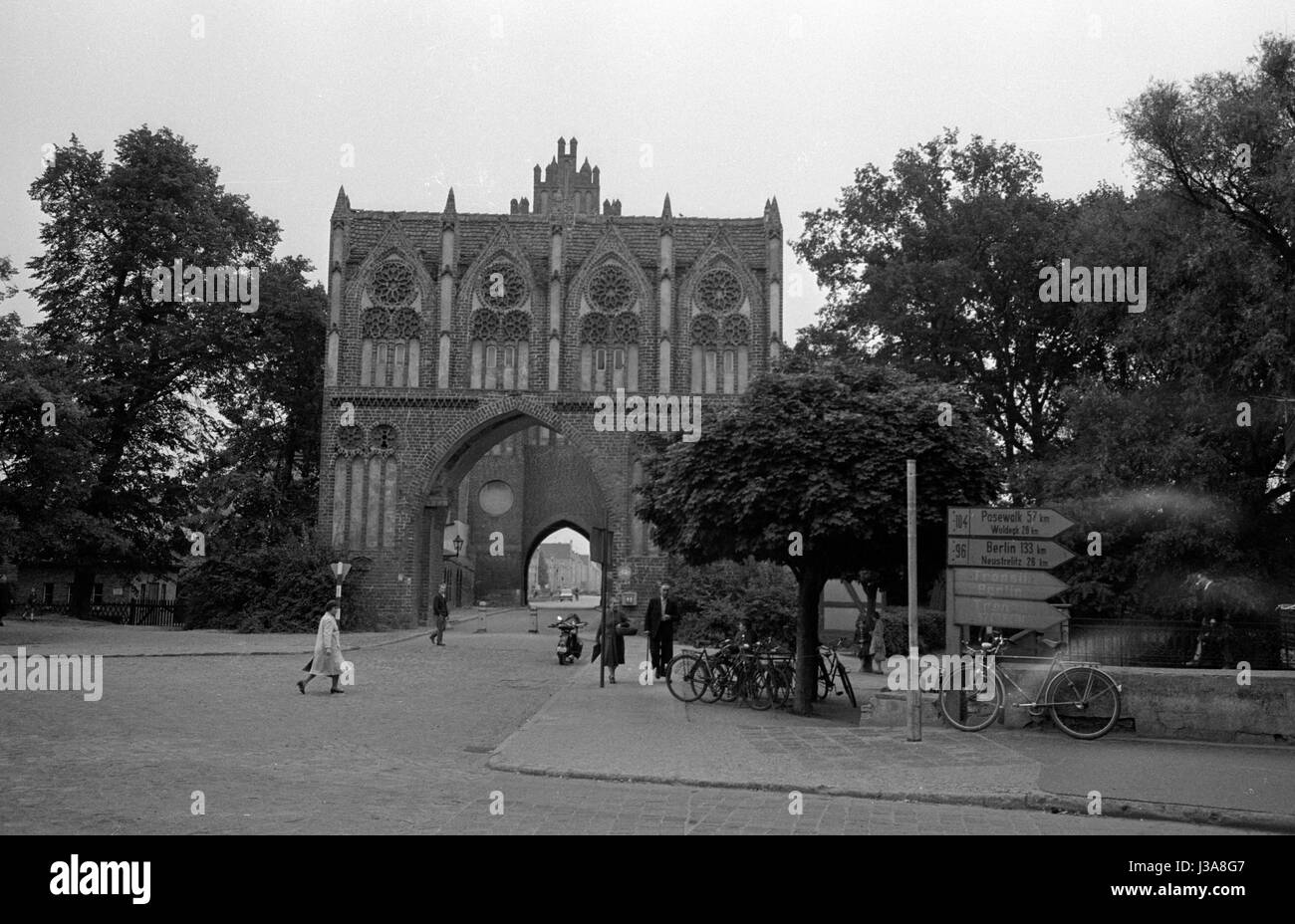 The pre-gate of the Treptower Tor, Neubrandenburg, 1963 Stock Photo - Alamy
