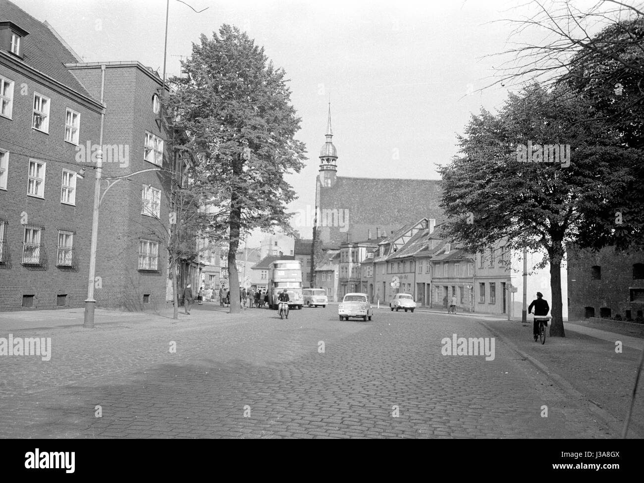 View street bus in Black and White Stock Photos & Images - Alamy