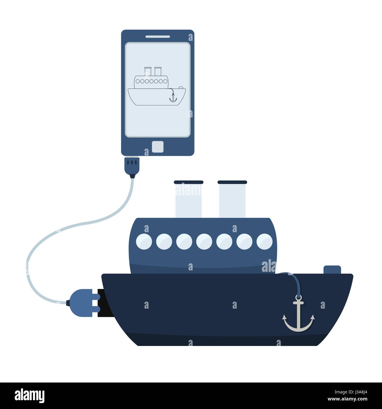 Vessel monitoring system Stock Vector Images - Alamy