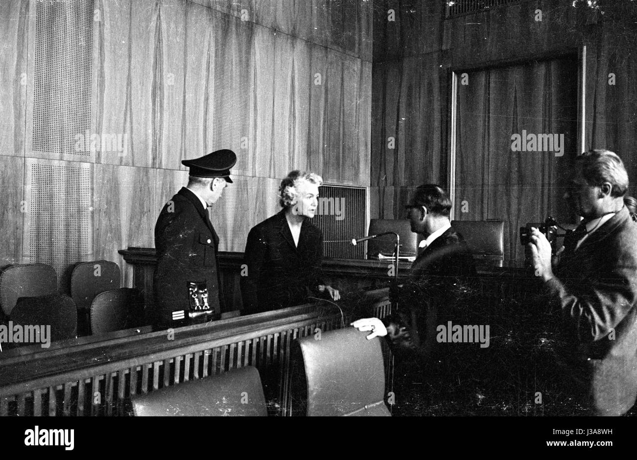 Sentencing in the Bruehne-Ferbach process in Munich, 1962 Stock Photo ...