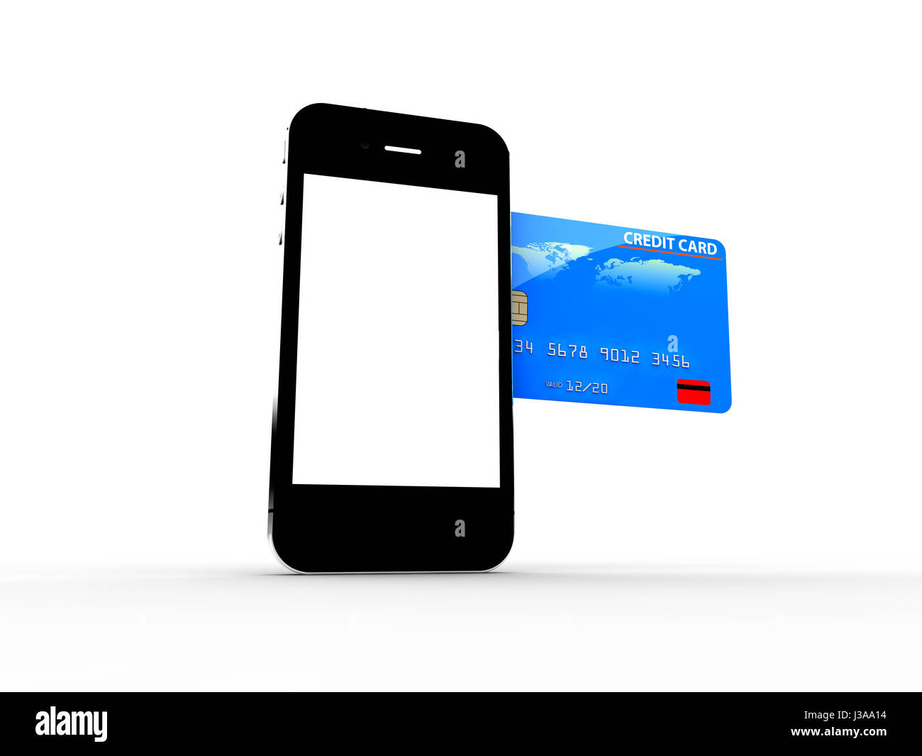 A credit card enter in a smartphone: Online payments concept Stock ...