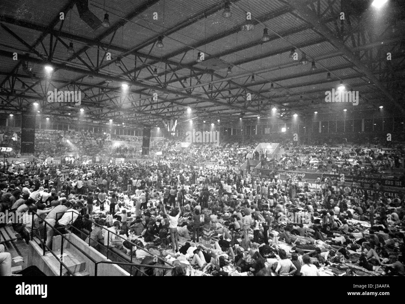 Crowd at a rock festival in Munich, 1970 Stock Photo - Alamy