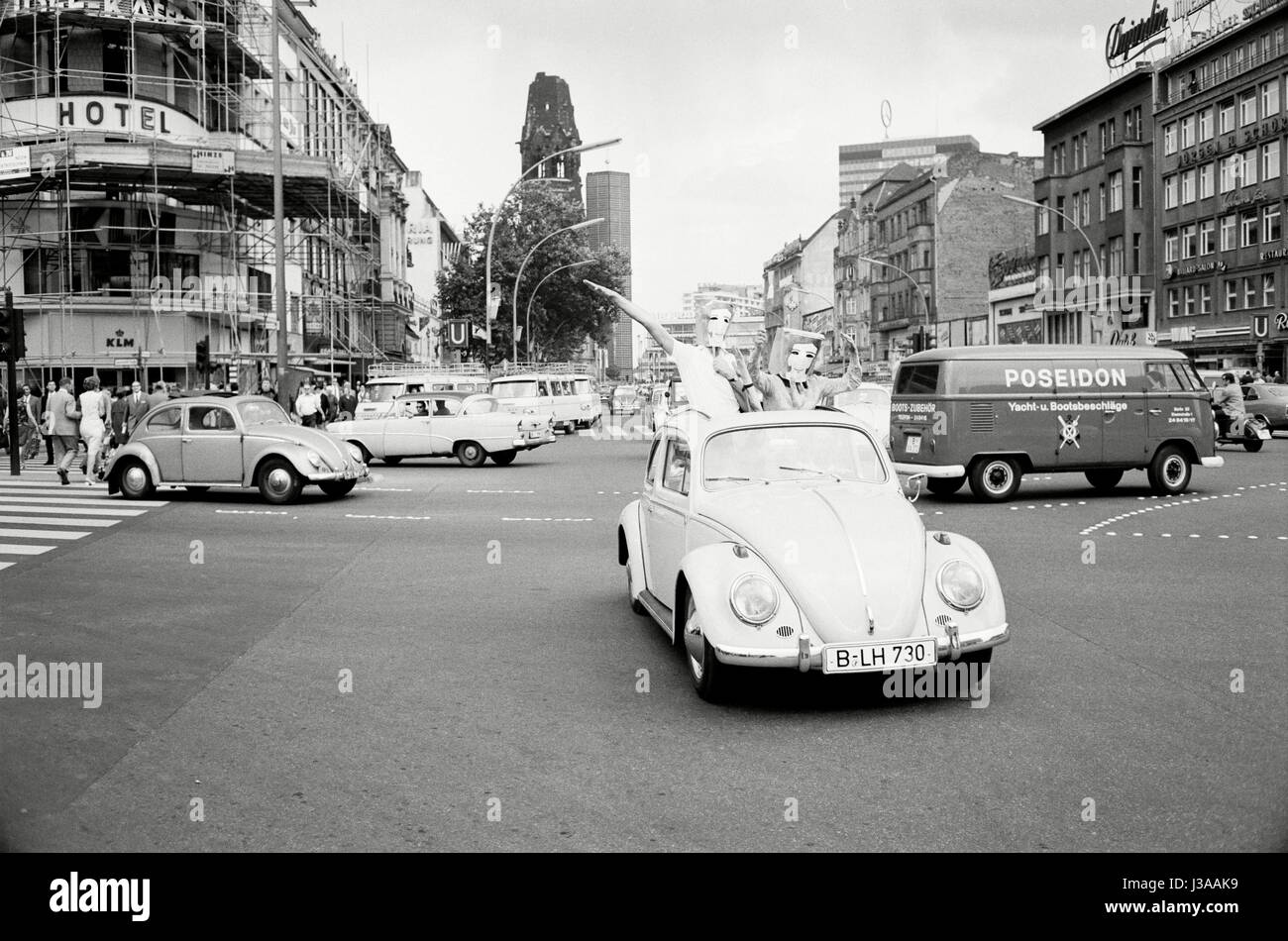 Cars with protesters in Berlin, 1967 Stock Photo - Alamy
