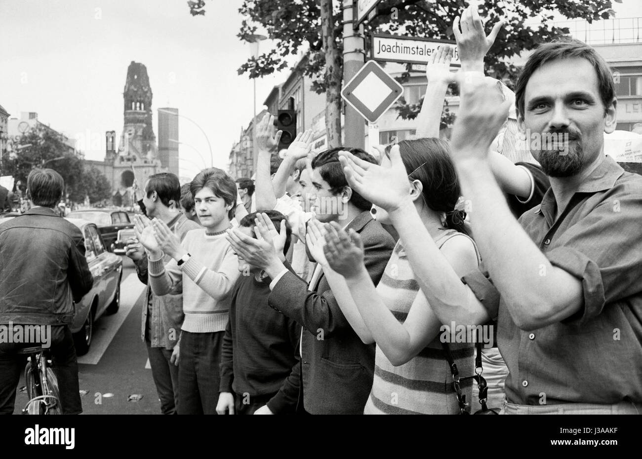 Spectators on the Kurfürstendamm in Berlin, 1967 Stock Photo - Alamy