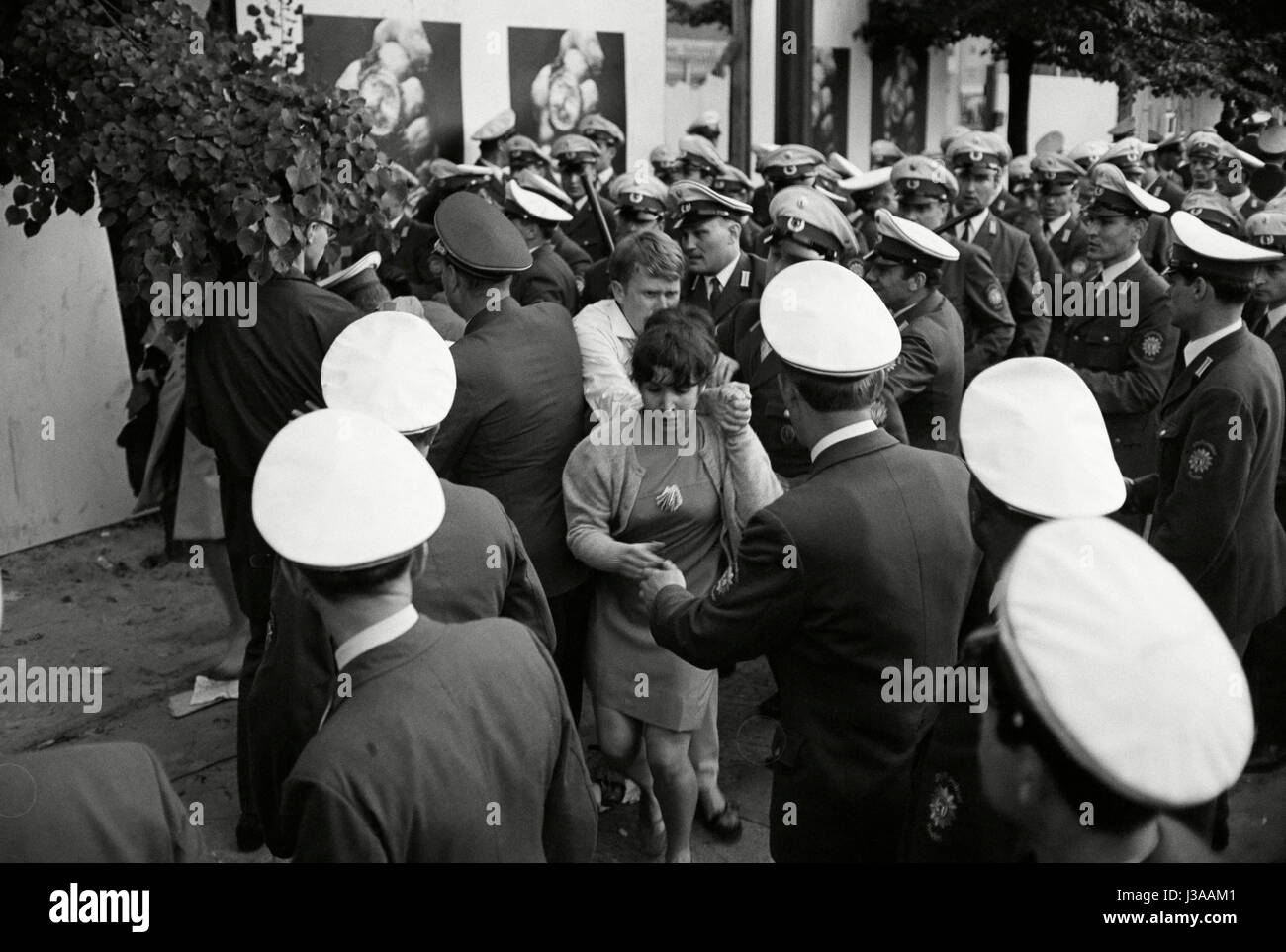 Policemen during the visite of the Shah in Berlin, 1967 Stock Photo - Alamy
