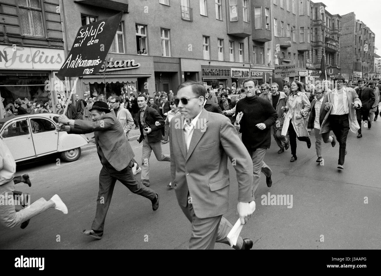 Protests against the planned Emergency Act in Berlin, 1968 Stock Photo ...
