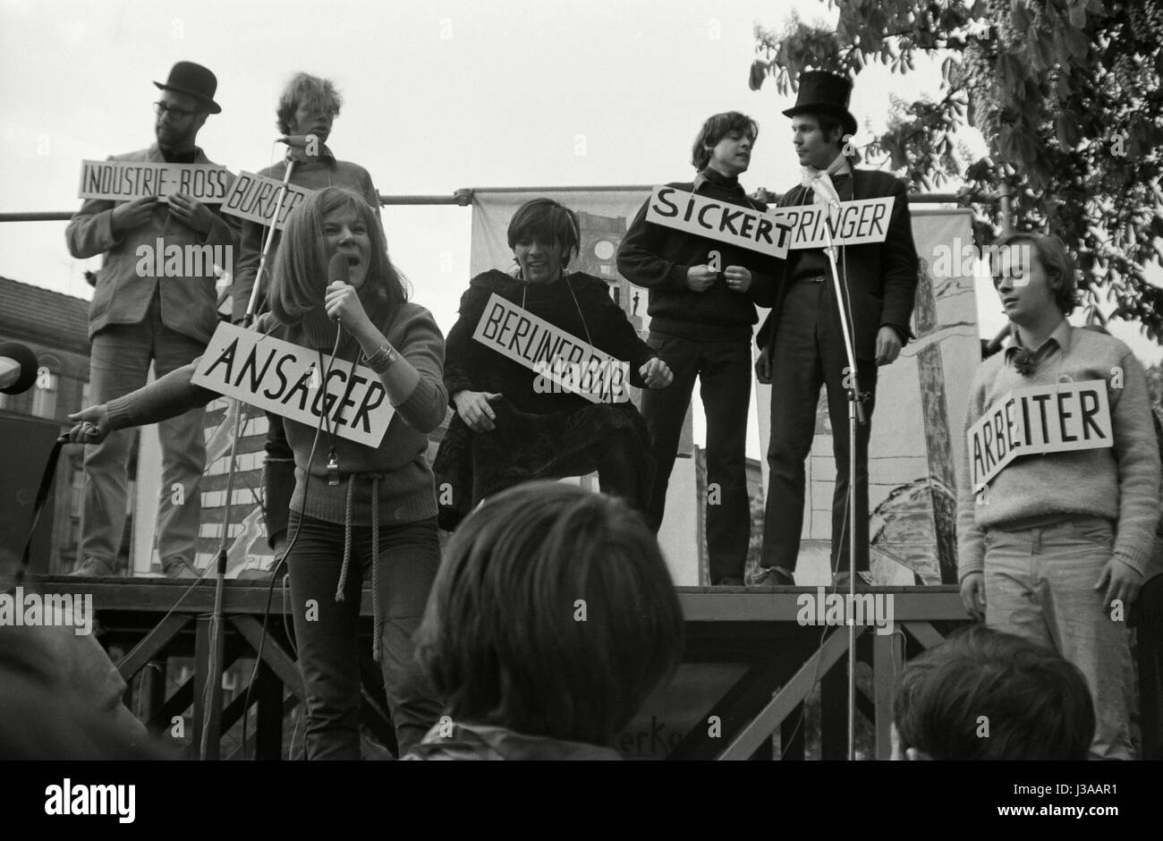 Protests against the planned Emergency Act in Berlin 1968 Stock Photo ...