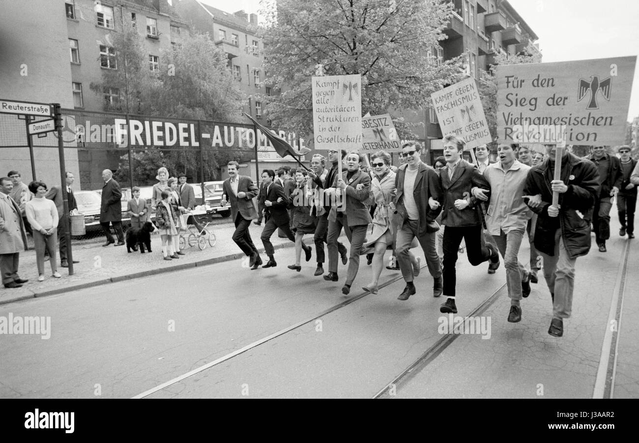 Protests against the planned Emergency Act in Berlin, 1968 Stock Photo ...