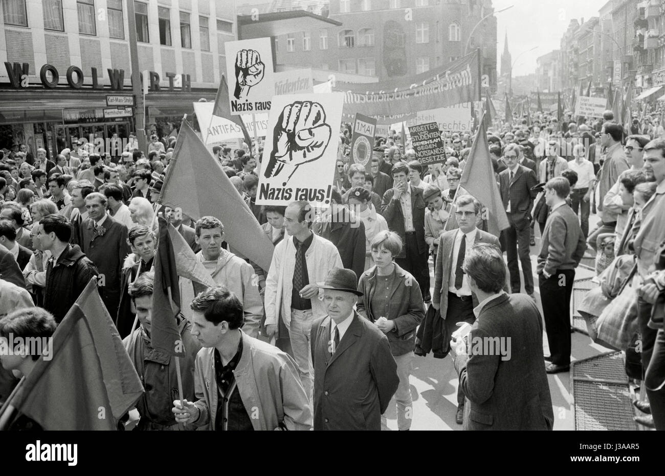 Protests against the planned Emergency Act in Berlin, 1968 Stock Photo ...