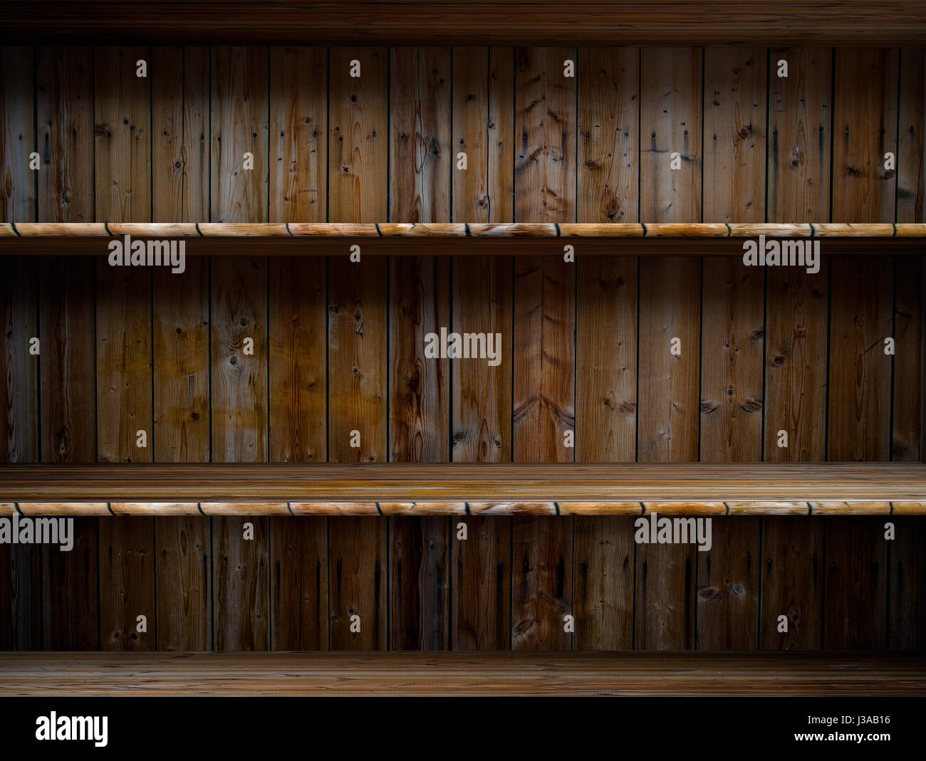 3D empty wood shelf: grunge interior for your objects Stock Photo - Alamy
