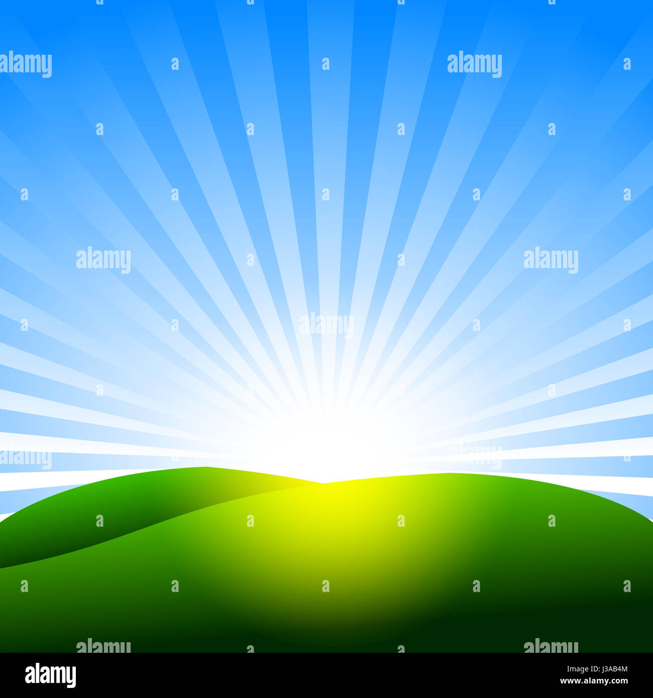A beautiful scene of nature with hills and sunray Stock Photo - Alamy