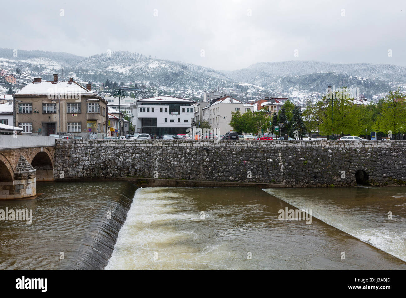View of the historic centre of Sarajevo - Bosnia and Herzegovina Stock ...