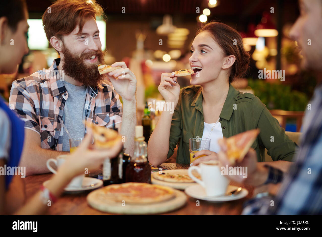 Enjoying Peaceful Evening with Friends Stock Photo - Alamy