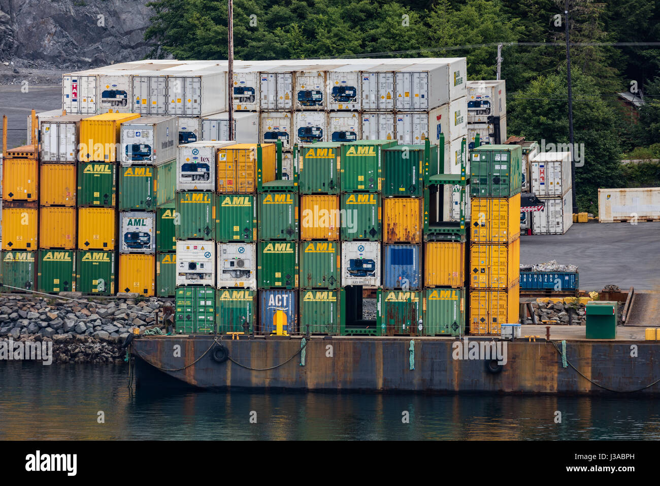 Cargo on the docks in Sitka, Alaska Stock Photo - Alamy