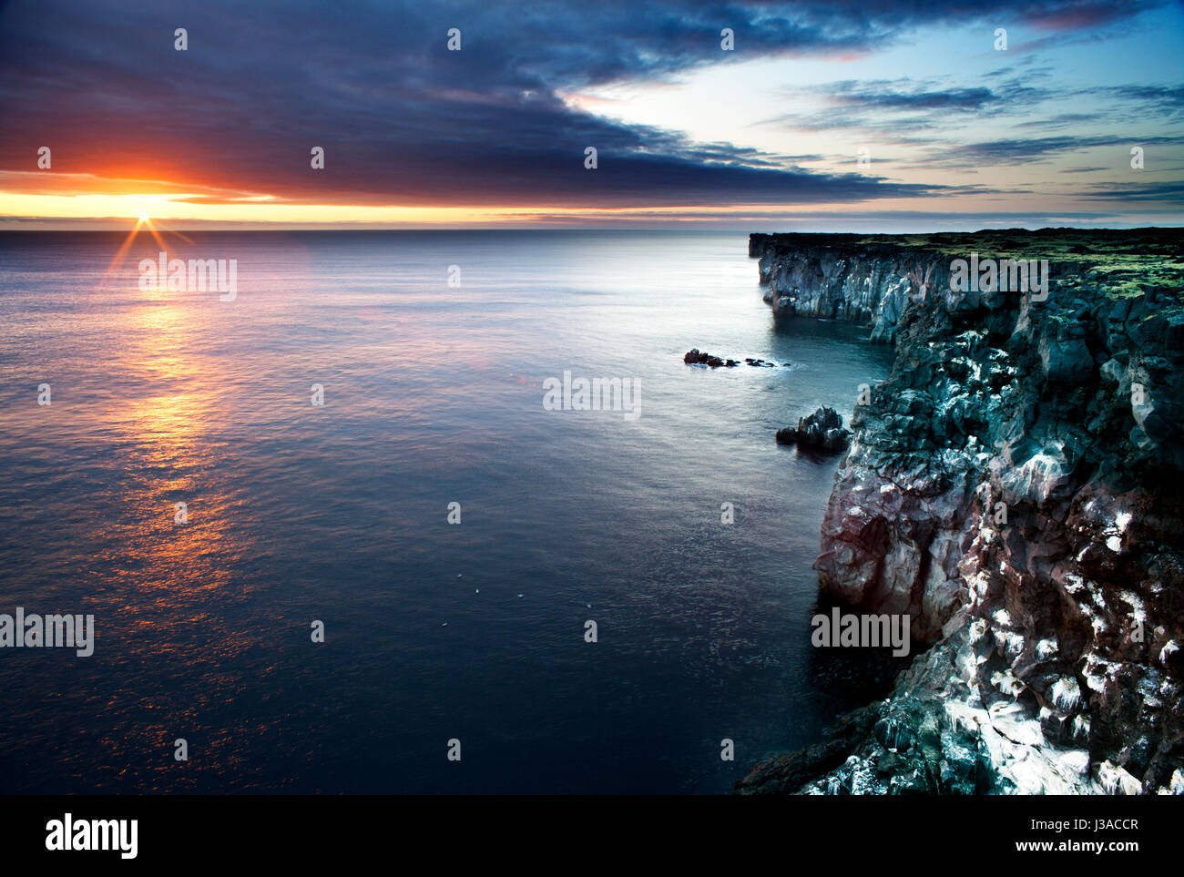 Svörtuloft sea cliffs on the tip of Snaefellsnes Peninsula Stock Photo ...
