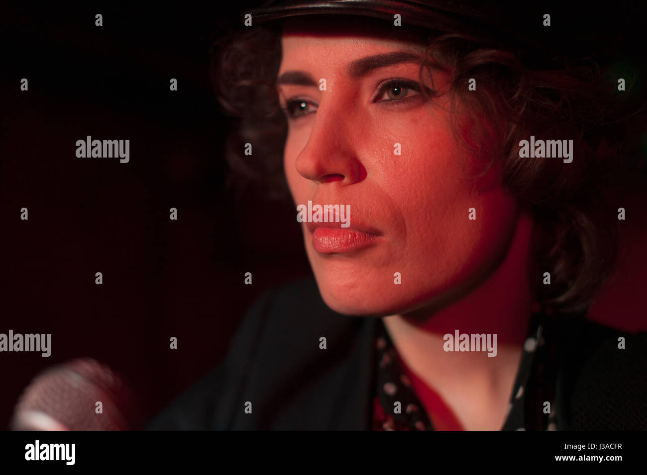 Singer performing at a nightclub Stock Photo - Alamy