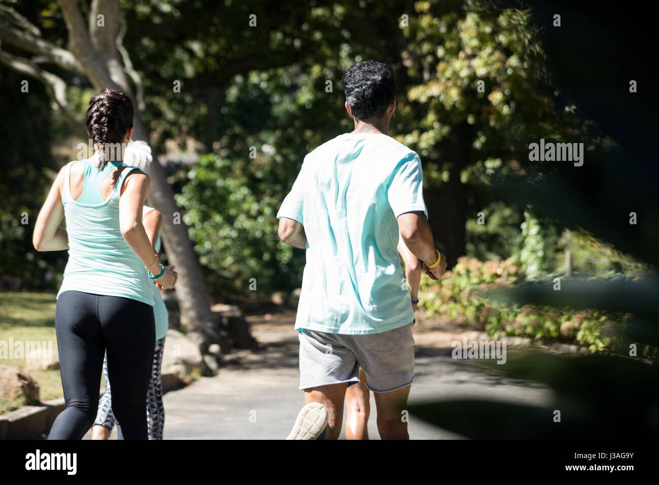 Rear view of marathon athletes walking in the park Stock Photo - Alamy