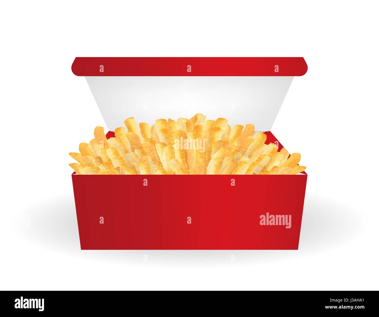 real french fries in a red box package vector Stock Vector Image & Art ...