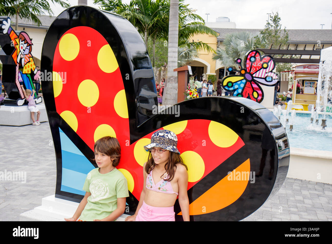 Miami Florida,Shops at Midtown Miami,Brush with Romero Britto,famous ...