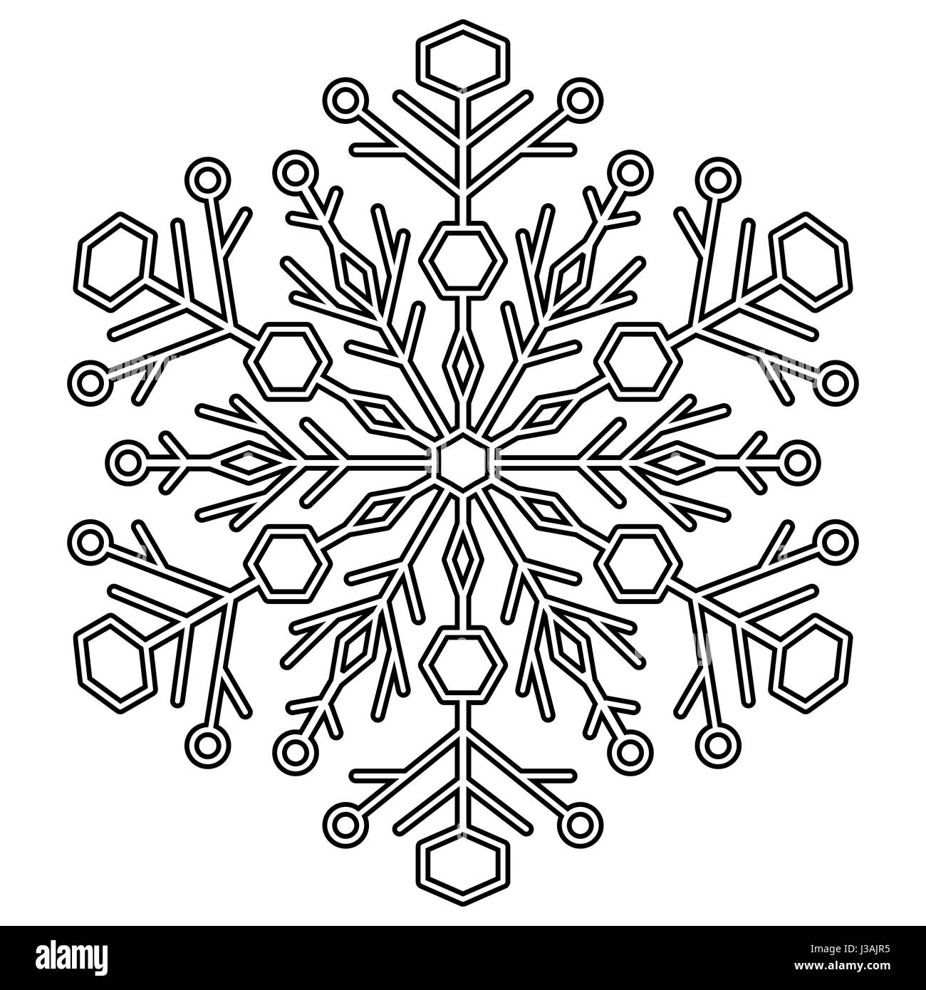 Pretty Round Snowflake Stock Photo - Alamy