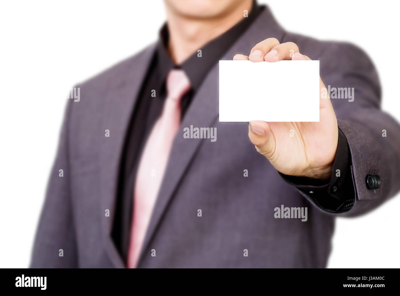 business person holding a blank name card Stock Photo - Alamy