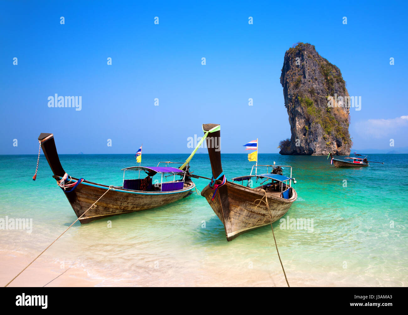 Longtail boats, Ko Poda Island, Krabi province, Thailand Stock Photo ...