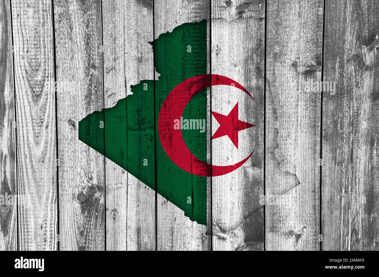 Map and flag of Algeria on weathered wood Stock Photo - Alamy