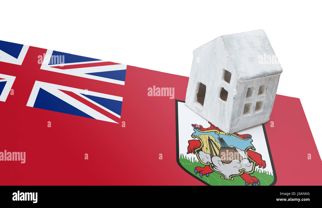Small house on a flag - Living or migrating to Bermuda Stock Photo - Alamy