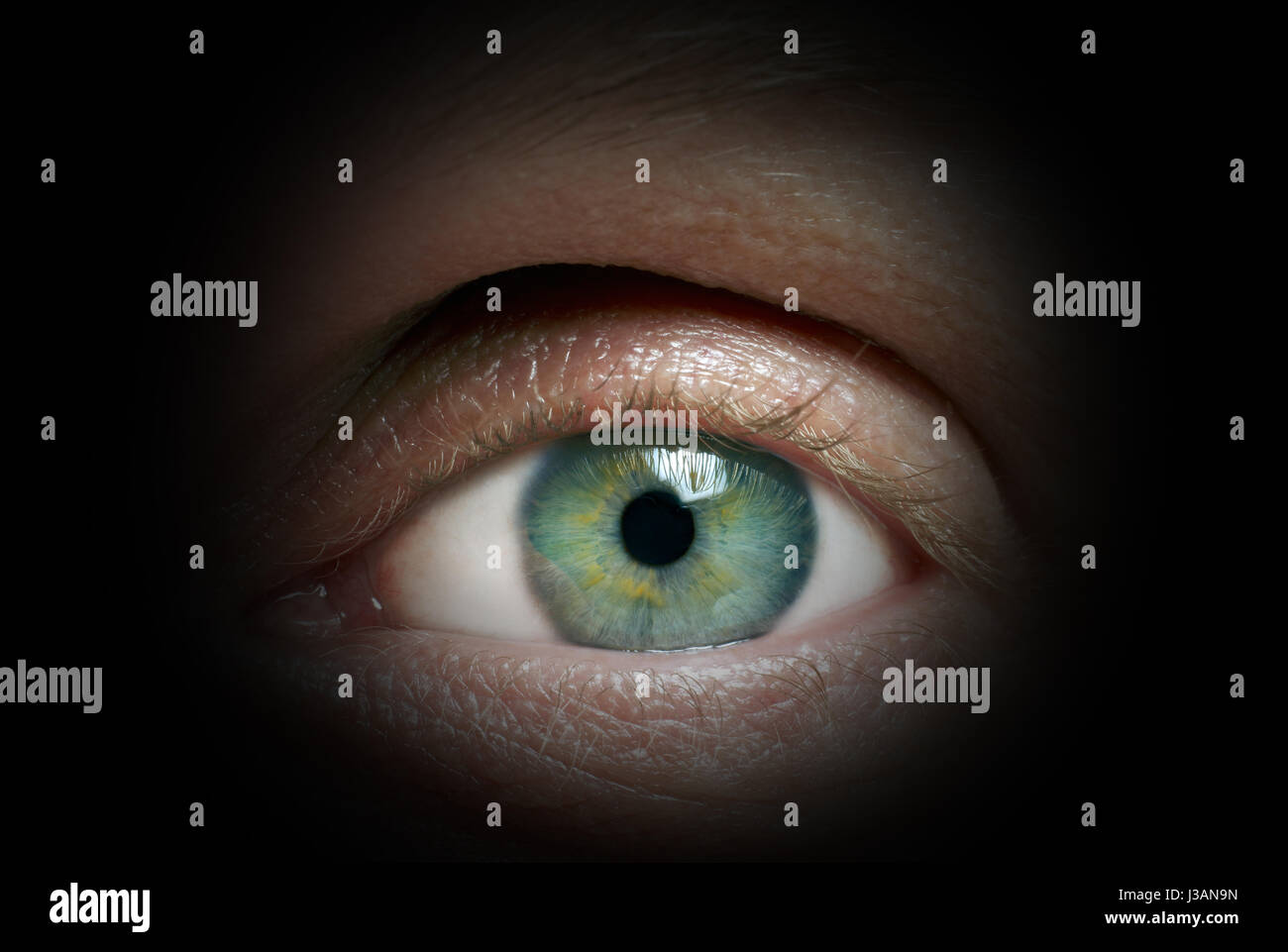 Eye with black Vignette Stock Photo - Alamy