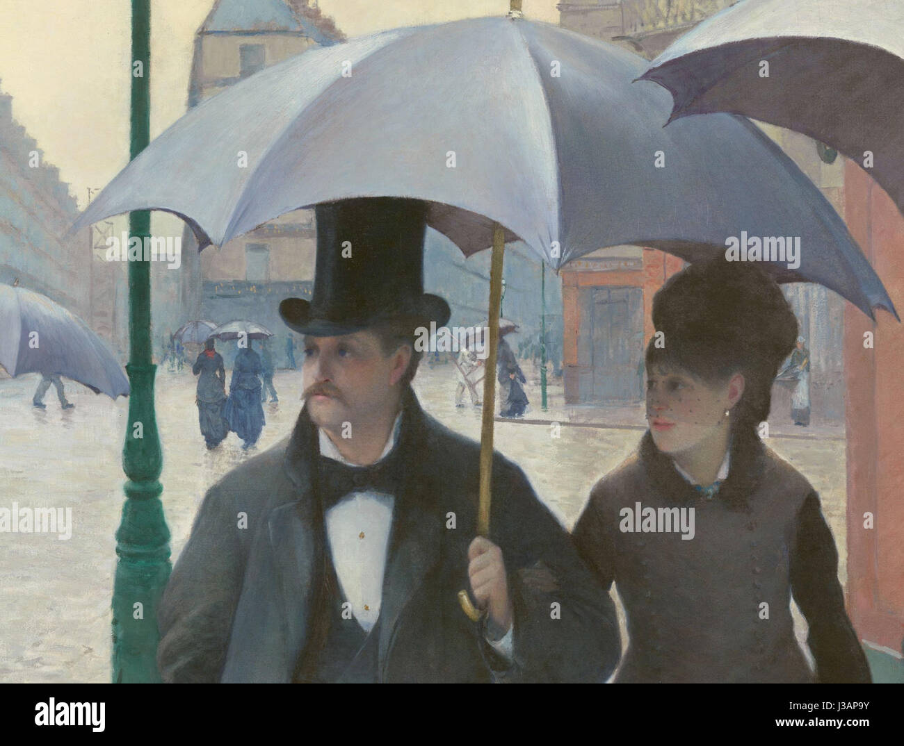 This close-up of 'Paris Street; Rainy Day' by Gustave Caillebotte ...