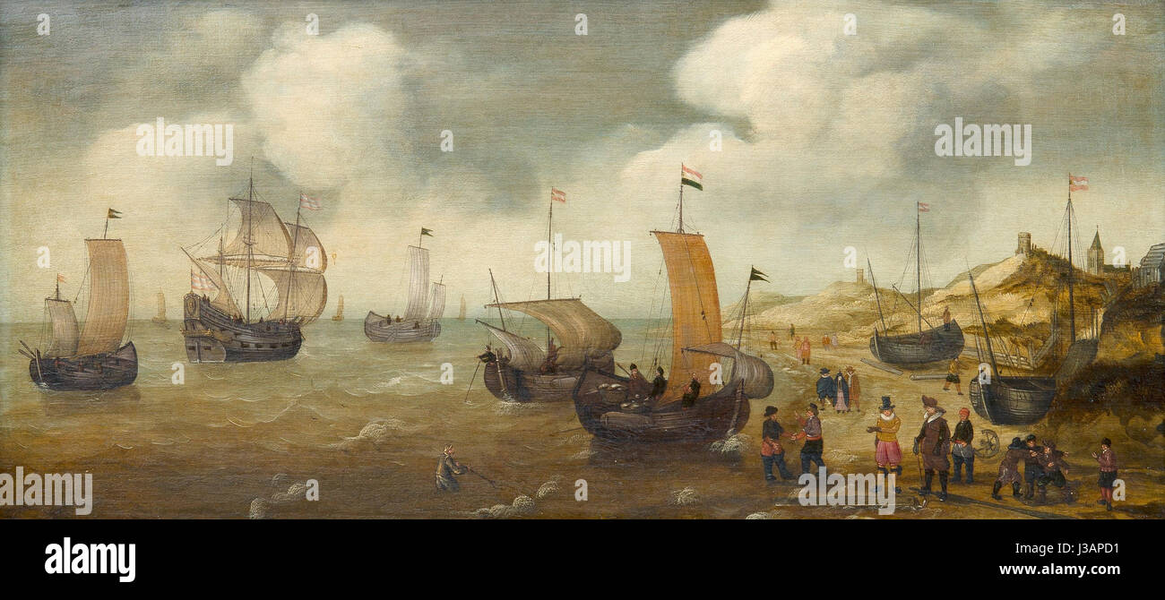 Dutch merchantmen and others shipping off a rocky coast Stock Photo - Alamy