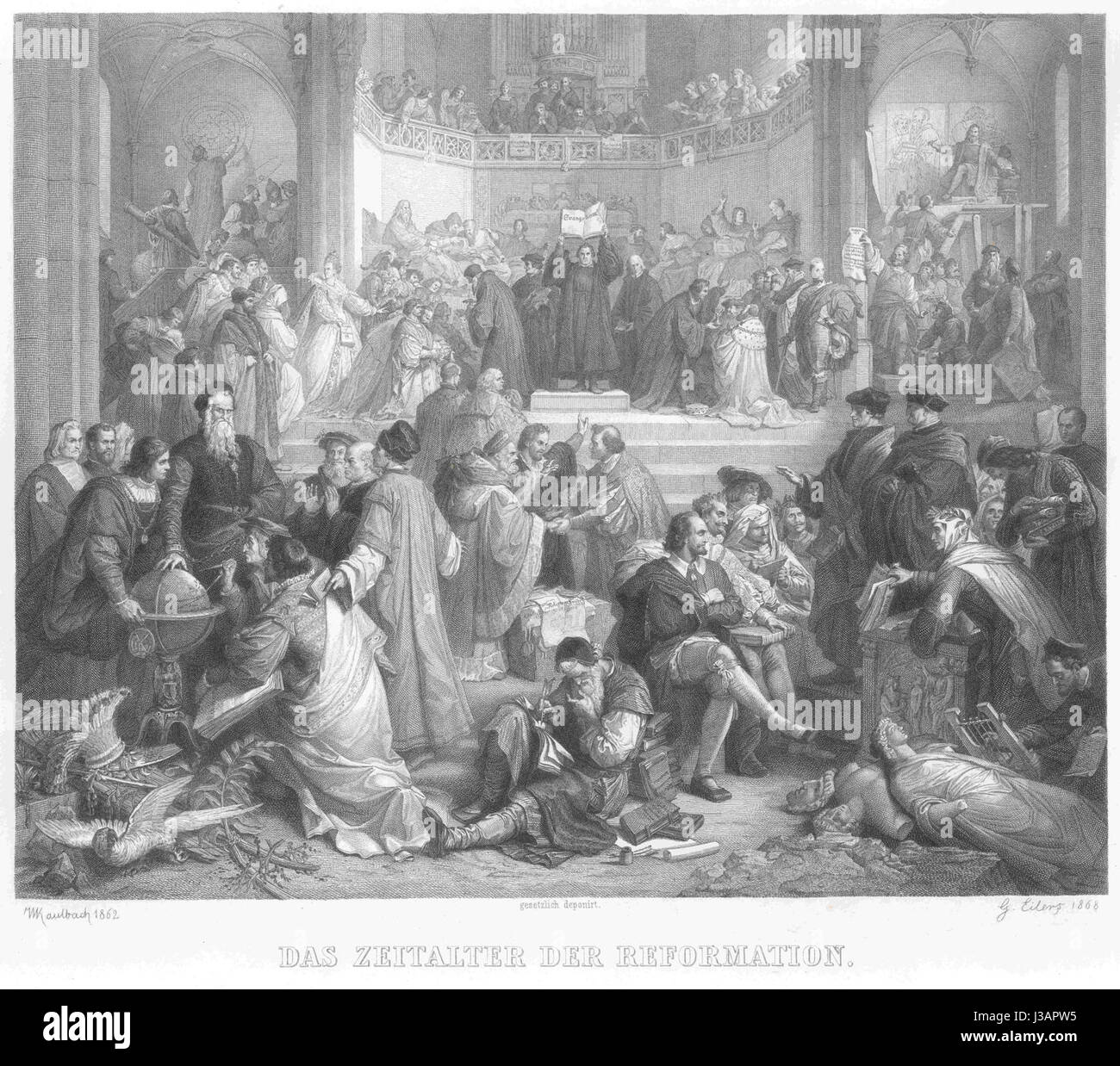 'Die Reformation' by Gustav Eilers, illustrated by Wilhelm von Kaulbach ...